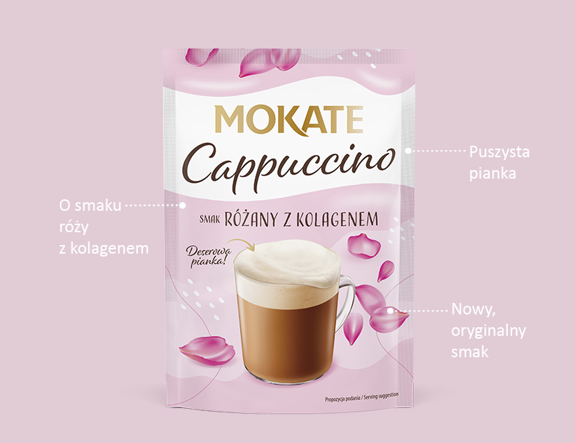 Cappuccino Mokate o smaku róży z kolagenem 40 g